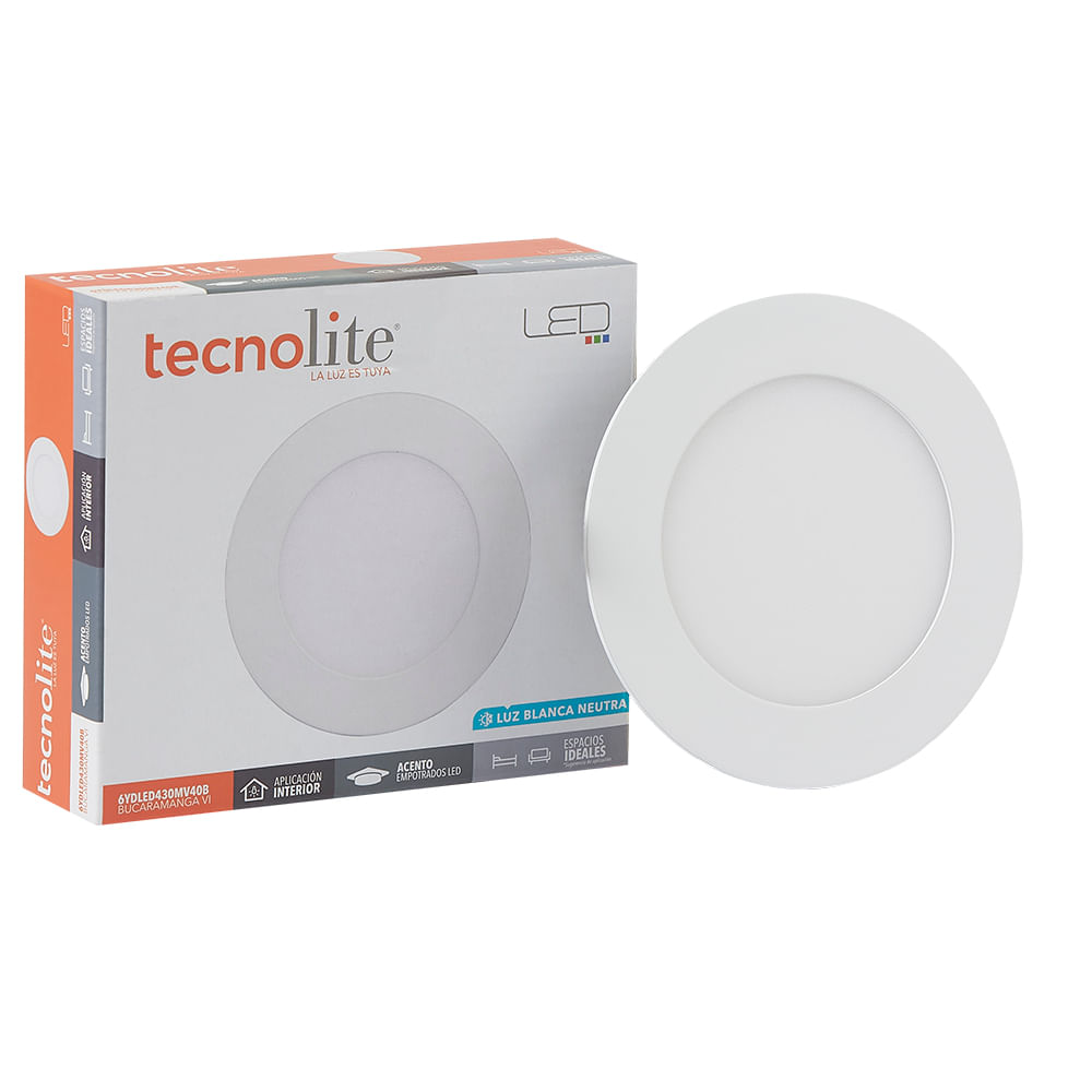 Ceiling / Down Light Techo/Plafón Led 6w Blanco 4000k Tecnolite ...